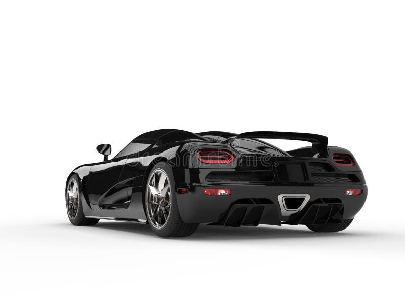 Midnight Black Super Sport Concept Car - Back View Stock Illustration ...