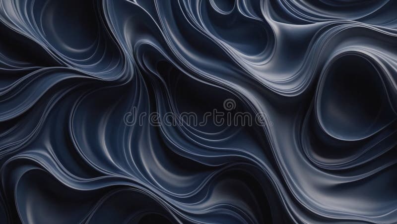 Midnight Blue Fluid Waves Abstract Organic Texture Pattern Stock ...