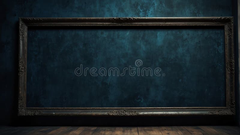 Midnight Blue Grunge Vintage Wall Background with Empty Art Ai ...