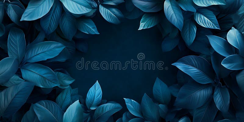Midnight Blue Leaves Stunning Nature Background for Design Stock ...