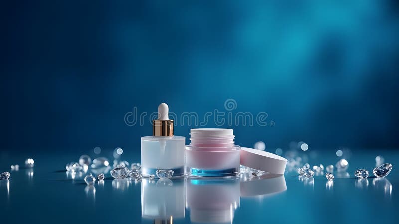 Midnight Blue and Silver Elegance: Delicate Cosmetic Packaging on ...