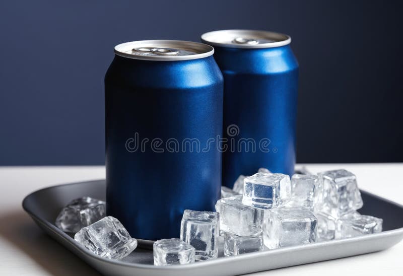 Midnight Blue Soft Drink Can with Smooth Texture and No Branding Stock ...