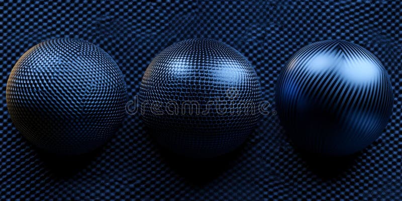 Midnight Blue Spherical Carbon Textures with Deep, Glossy Patterns. a ...