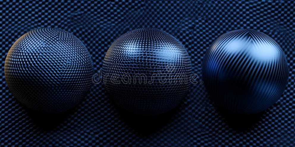 Midnight Blue Spherical Carbon Textures with Deep, Glossy Patterns. a ...