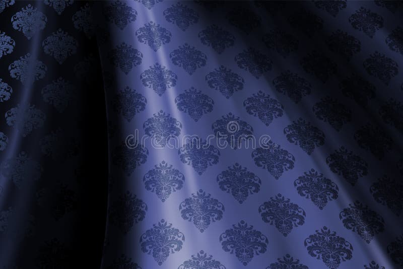 Midnight Blue Wallpaper Pattern Stock Vector - Illustration of flora ...