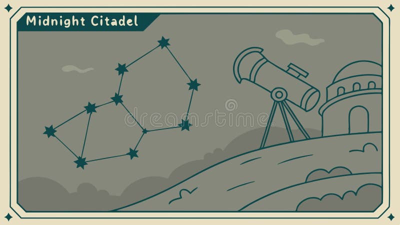 Midnight Citadel Observatory with Cosmic Patterns, Astronomical ...