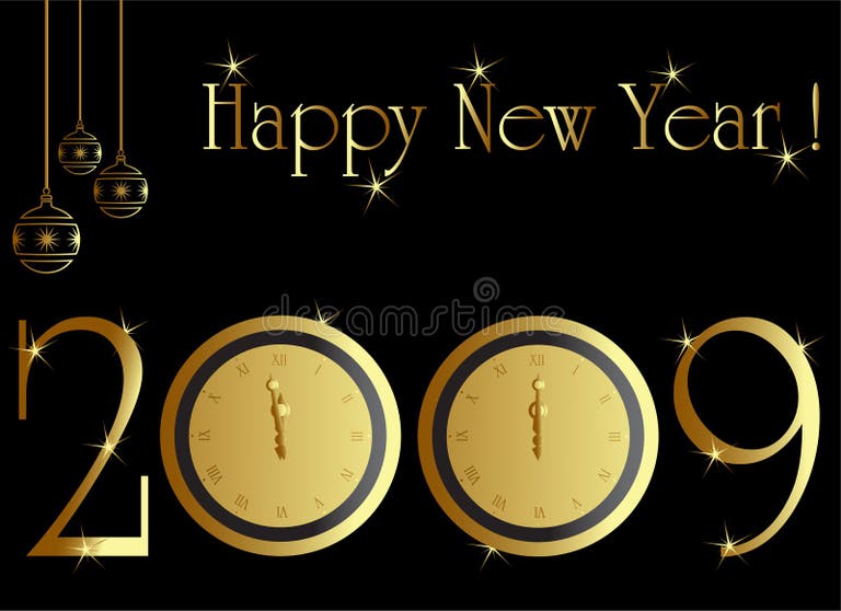 Midnight clock 09 stock vector. Illustration of december - 7093694