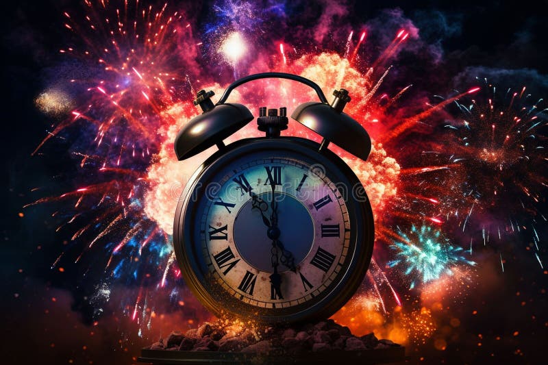 Clock Midnight Striking Stock Illustrations – 163 Clock Midnight ...