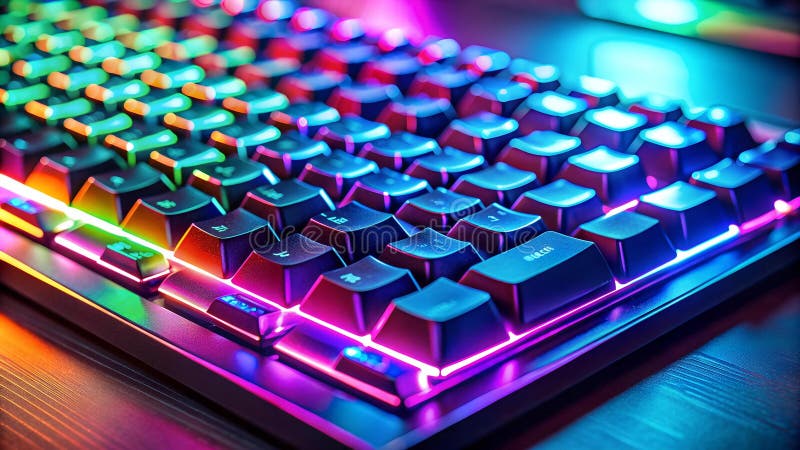 Midnight Code: a Symphony of Neon Lights Reflecting on a Keyboard ...