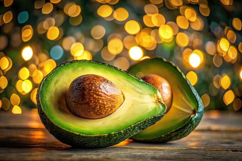 A Midnight Feast AIGenerated Nocturnal Avocado Slice a Stunning Display ...