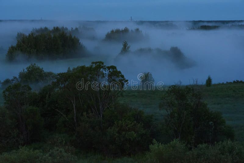 Midnight fog stock photo. Image of field, color, beauty - 151737872