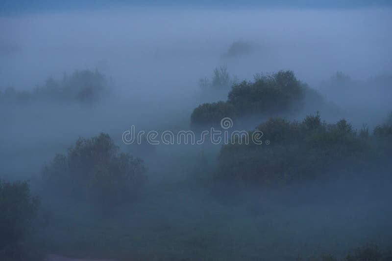 Midnight fog stock image. Image of europe, nature, green - 151738015