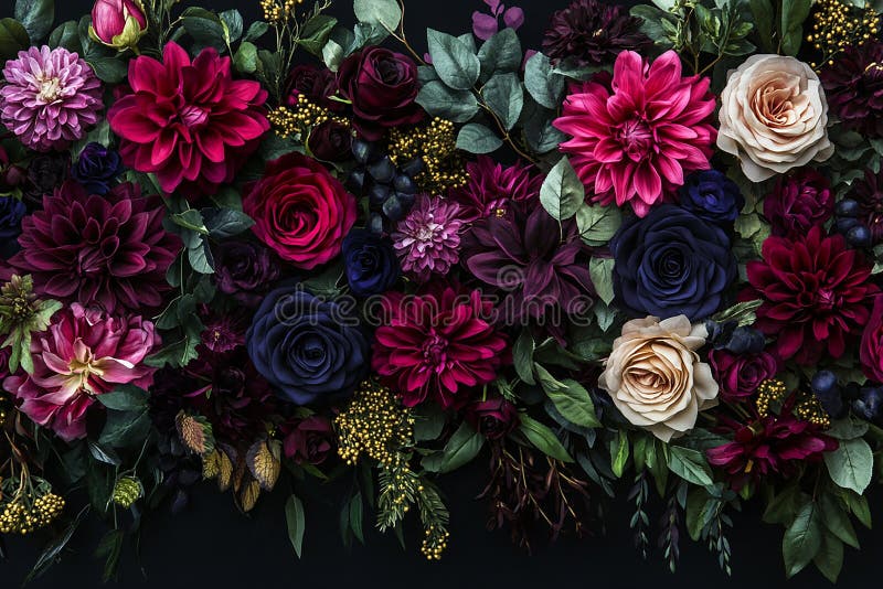 Midnight Garden: a Dramatic Floral Pattern Featuring Dark, Moody Blooms ...