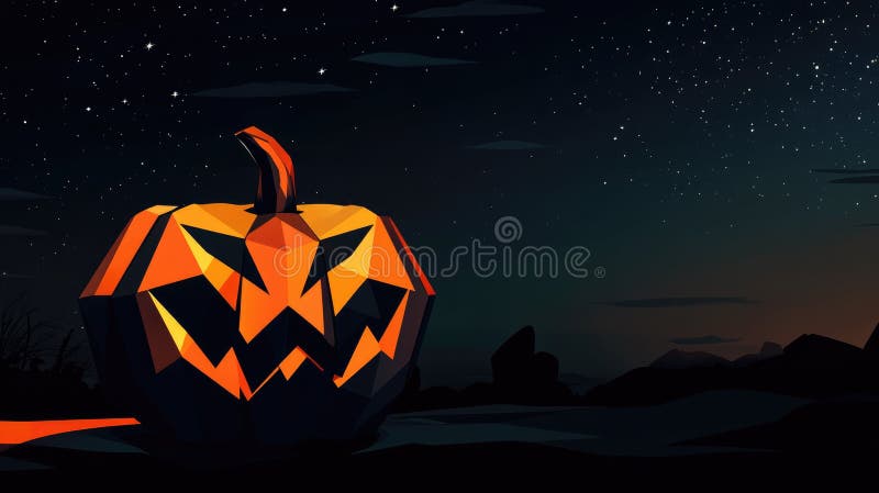 Midnight Geometric Pumpkin, Modern Web Profile Banner Design with ...