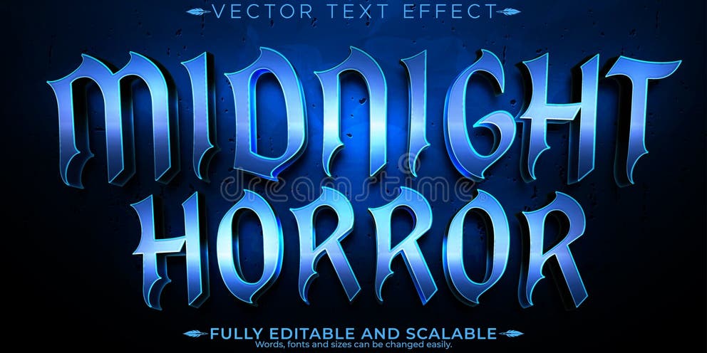 Midnight Horror Text Effect, Editable Vintage and Scary Text Style ...