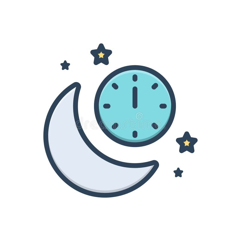 Color Illustration Icon for Midnight, Darkness and Blackness Stock ...
