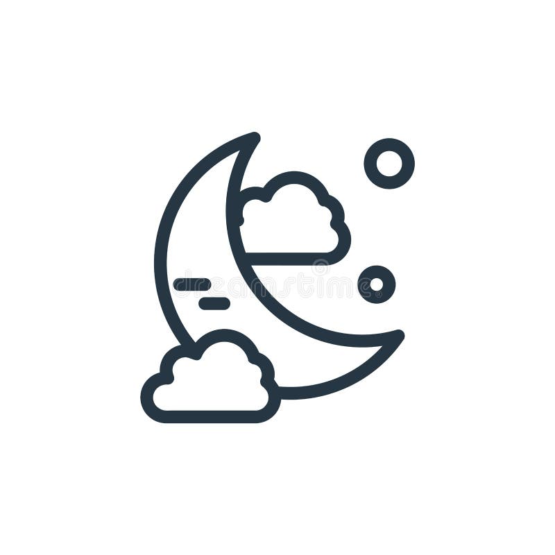 Midnight Icon Vector from Halloween Concept. Thin Line Illustration of ...