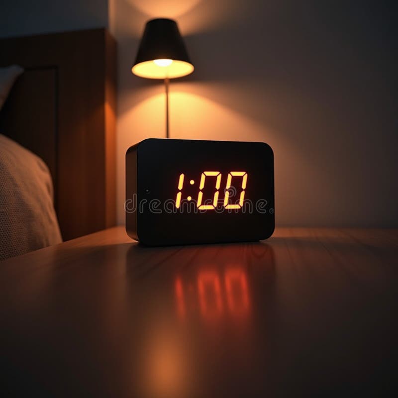 Midnight Illumination Digital Clock Showing 1100 PM Stock Illustration ...