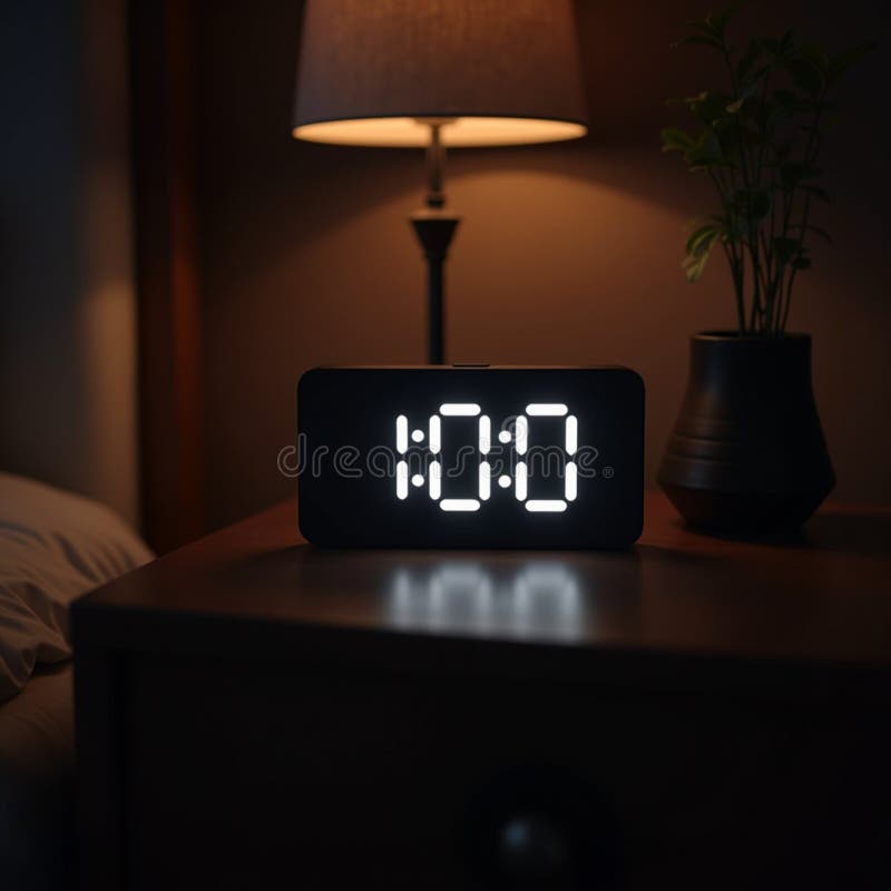 Midnight Illumination Digital Clock Showing 1100 PM Stock Illustration ...