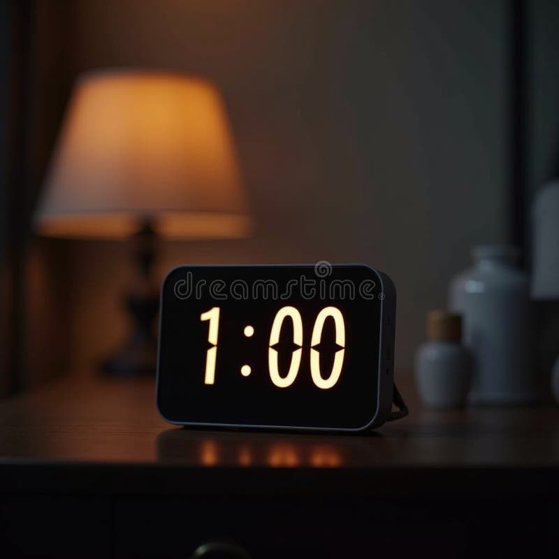 Midnight Illumination Digital Clock Showing 1100 PM Stock Illustration ...