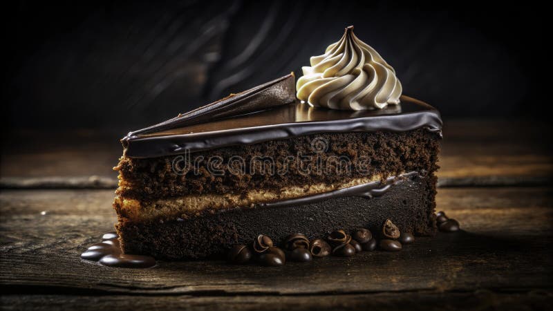 Midnight Indulgence a Dark Chocolate Layer Cake Captivating in Dramatic ...