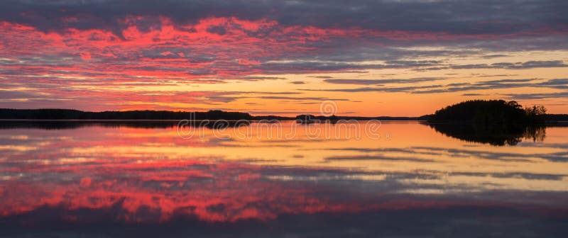 Midnight lake stock image. Image of wilderness, natural - 55292037