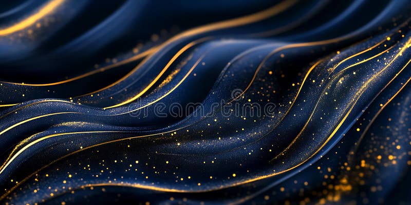 Midnight Luxe Abstract Blue Gold Texture Stock Illustration ...