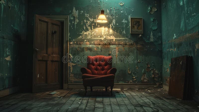 Midnight Nostalgia: an Empty Vintage Room with Ample Copy Space Stock ...