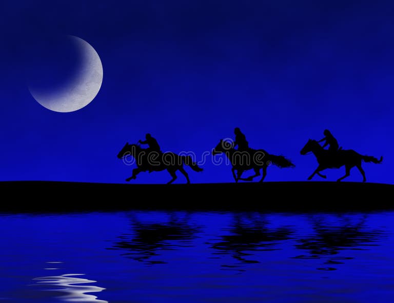 Midnight Riders stock illustration. Illustration of people - 2129369