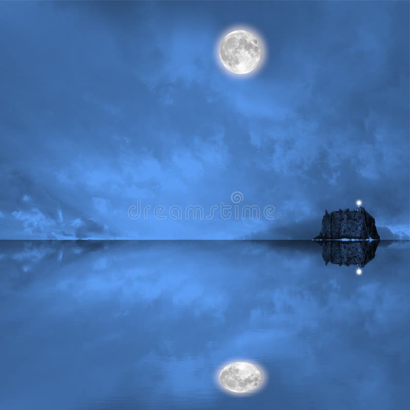 Midnight sea. stock image. Image of holiday, luxury, horizont - 35136441