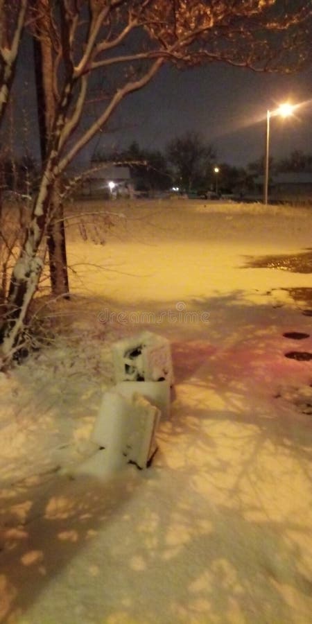 Midnight snow drive stock image. Image of drive, midnight - 177525771