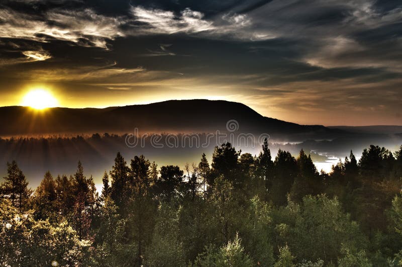 Midnight sun stock image. Image of morning, water, skies - 42594607