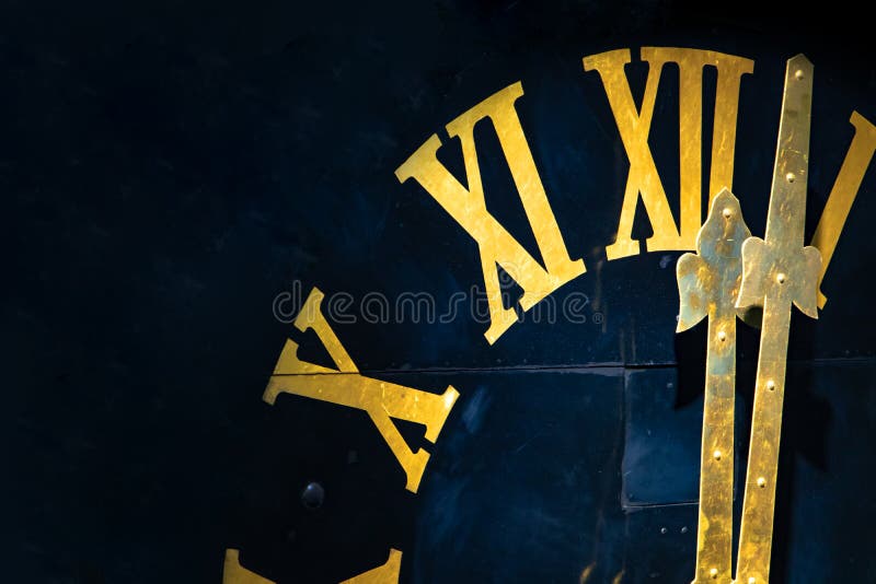The Midnight on Tower Clock Stock Photo - Image of face, time: 157885340