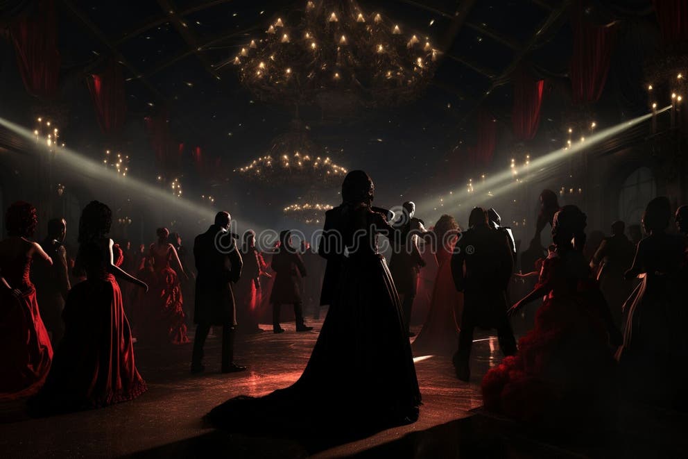 Midnight Vampire Ball Vampires Dancing at a Stock Illustration ...