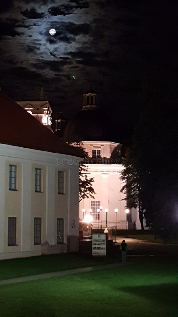 Midnight in Vilnius stock photo. Image of cathedral, vilnius - 89163948