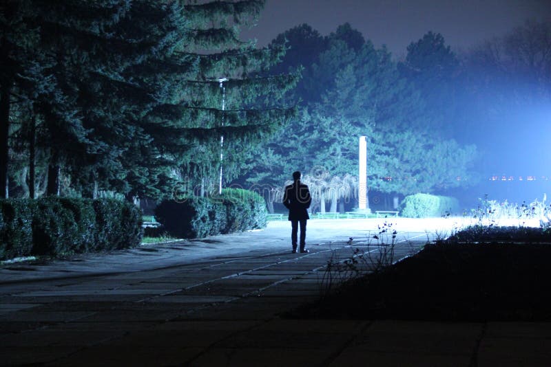 Midnight walk stock image. Image of spooky, architecture - 7413899