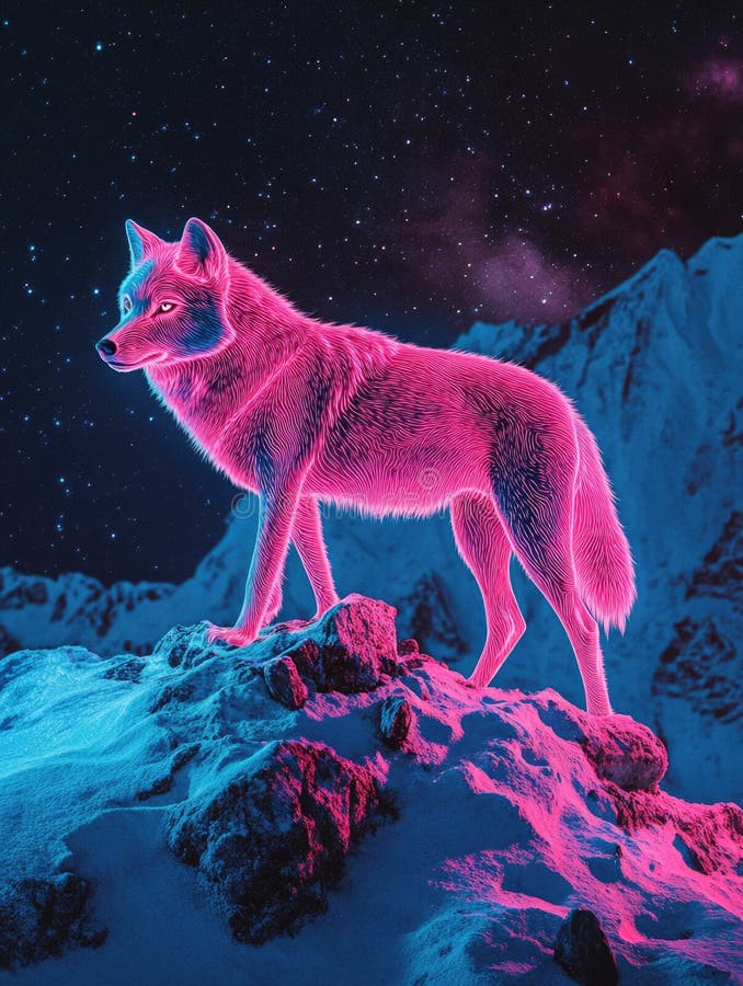 Midnight Wolf stock image. Image of generated, mythical - 367167853