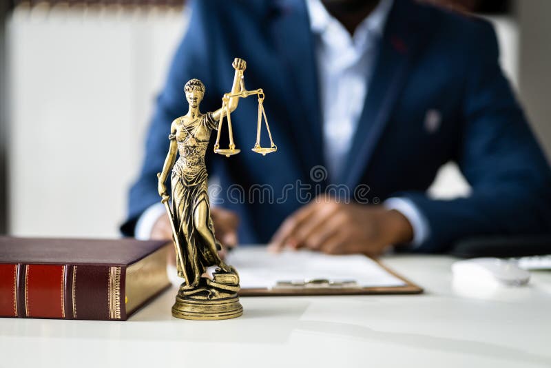Midsection of Judge Reading Documents at Desk Stock Image - Image of ...