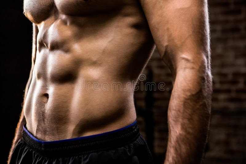 Midsection of Man Showing His Abs Stock Photo - Image of active ...