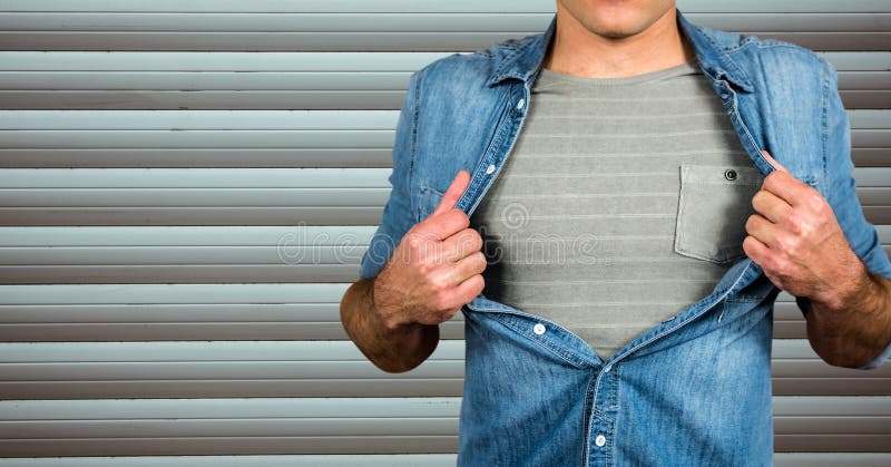 Midsection of Man Tearing Shirt Stock Photo - Image of fashion, hipster ...