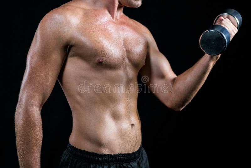 Midsection of a Shirtless Man Showing His Body Stock Photo - Image of ...