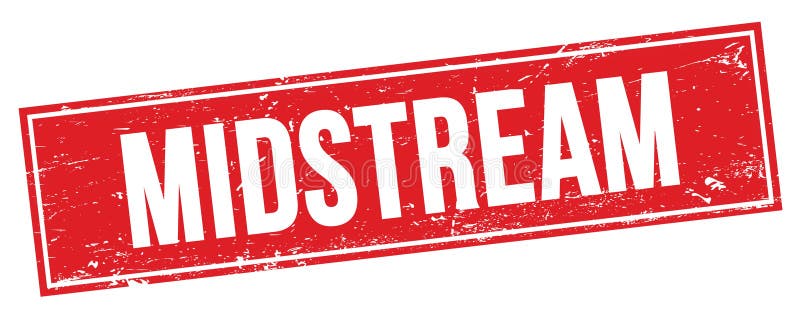 MIDSTREAM Text on Red Grungy Rectangle Stamp Stock Illustration ...