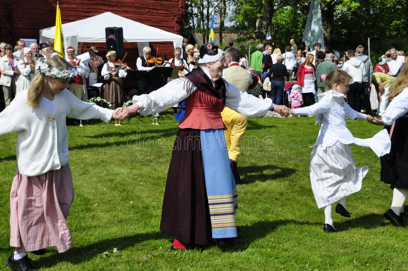 Midsummer dance editorial stock photo. Image of north - 9862813