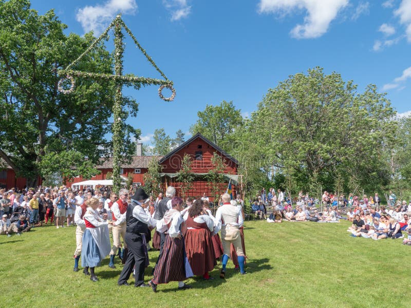 Midsummer Day Celebration In Sweden Editorial Image - Image of costume ...