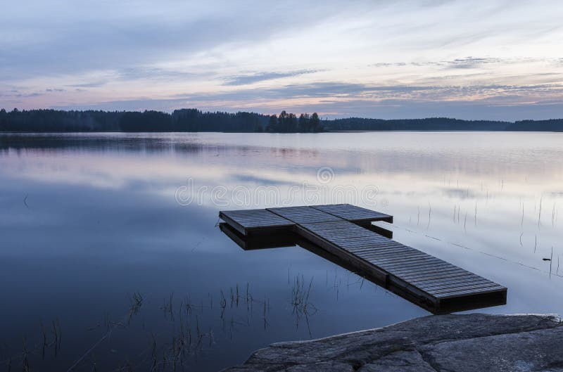 Midsummer Night Next To Lake in Finland Stock Photo - Image of lakeside ...