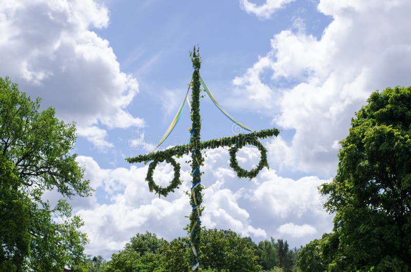 Midsummer Pole stock photo. Image of swedish, trees, summer - 32468370