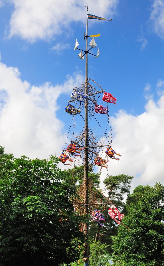 Midsummer Pole, Mariehamn, Aland Stock Image - Image of sweden, swedish ...