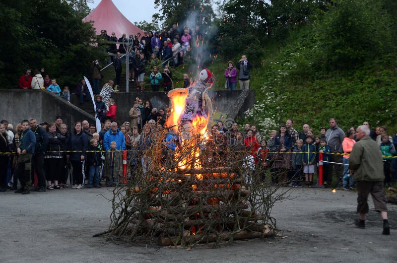 Copenhagen, Zealand Denmark - June 23 2019: Burning The Witch On ...