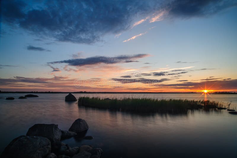 Midsummer sunset stock photo. Image of landscape, golden - 45748994