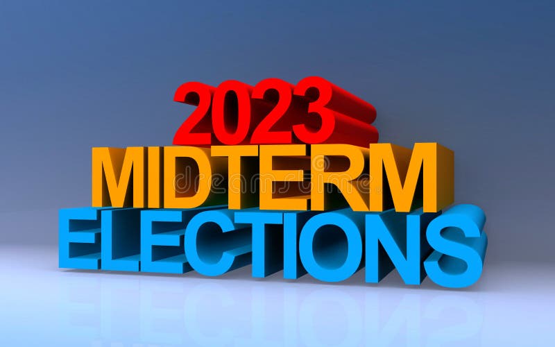 2023 Midterm Elections on Blue Stock Illustration - Illustration of ...